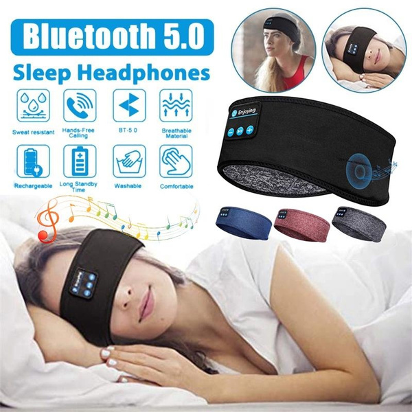 New Wireless Bluetooth Sleeping Headphones Headband Thin Soft Elastic ...