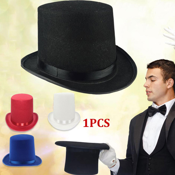 Black Top Hat Magician Top Hat Bowler Top Hat Fancy Dress Costume ...