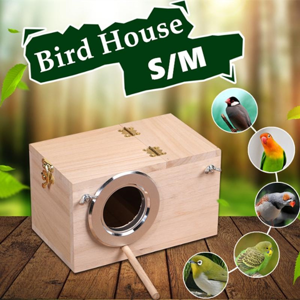 Pet Wood Parakeet Cockatiel Breeding Nesting Bird Aviary Cage Box | Wish
