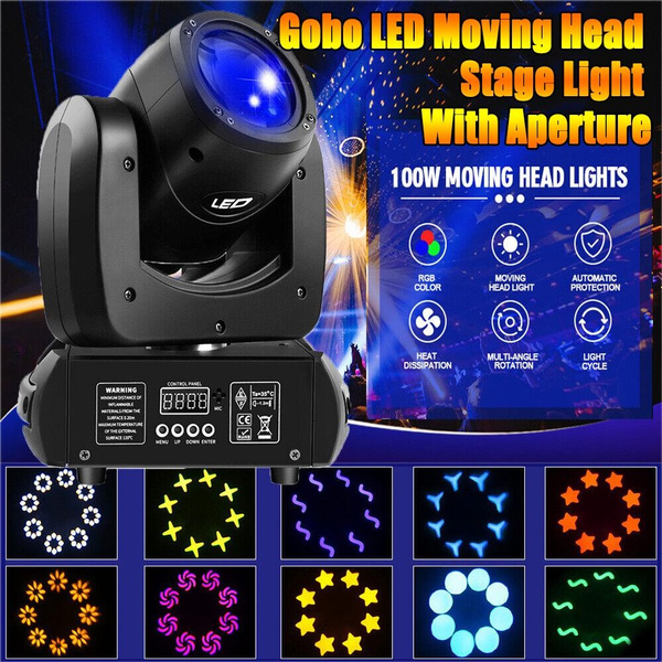 100W LED Moving Head Light RGBW Gobo Beam Stage Spot Lighting DJ Disco ...