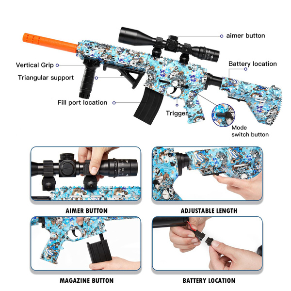 Splatter Ball Gun Gel Ball Blaster,NO for Nerf Guns EVA Bullet,Electric ...