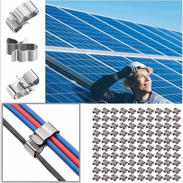 100Pcs Photovoltaic Cable Clip, PV Wire Clip Cord Clip, Cable Clip ...