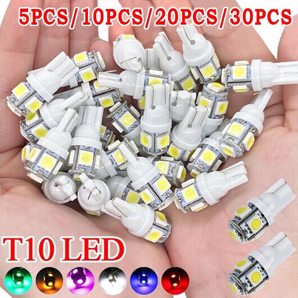 5Pcs/10Pcs/20Pcs/30Pcs 6 Colors Excellent T10 5050 5SMD LED White Car ...