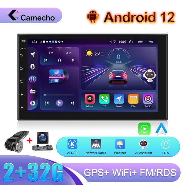 CAMECHO NEW【2+32G】 2Din Android 12 Car Stereo Radio 7'' HD 1080P Touch ...