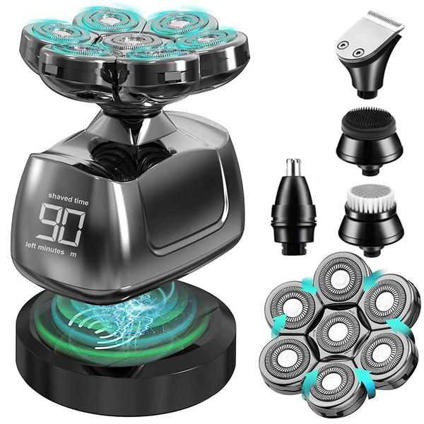 7 Head Shaver Cordless Electric Razor for Men 6 in 1 Freedom Grooming ...