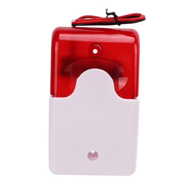 12/24V Wired Strobe Siren Red Light Sound Flash Buzzer Siren Home ...