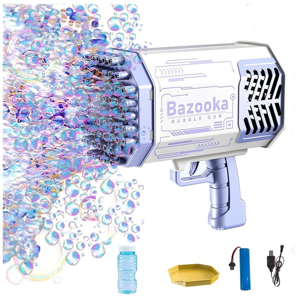 69 Holes Bubble Machine Gun With Lights Bubbles Machine For Adults Kids ...