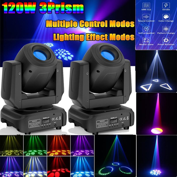 120W 3Prism RGBW 8 Color and 8 Gobo Moving Head Stage Light DMX LED ...