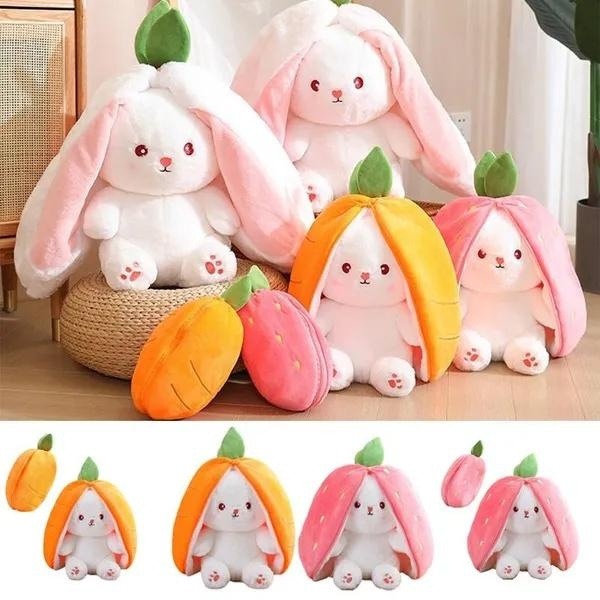 2023 Easter Bunny Stuffed Toy Rabbit Hiding In Carrot Strawberry Plush ...