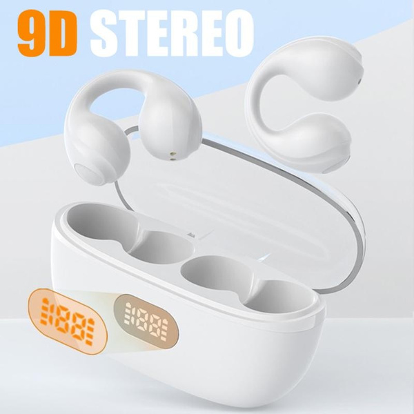 9D TWS Bluetooth5.3 Earbuds, No Pain True Wireless Stereo Earclip Headset, Waterproof Sport ...