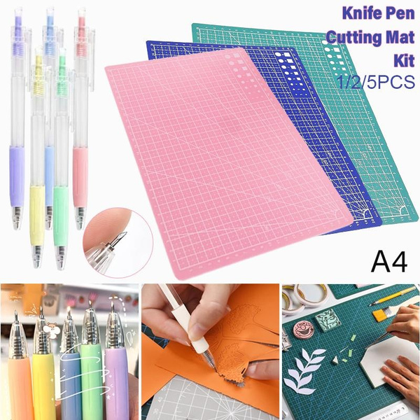 A4 Cutting Mat and Retractable Pen Portable Utility Knife Paper Cutting ...
