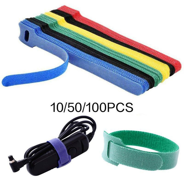 10/50/100PCS Releasable Cable Ties Durable and Soft Nylon Strap ...