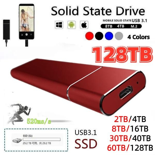 2TB/4TB/8TB/16TB/30TB/40TB/60TB/128TB High Speed Mobile External Hard ...