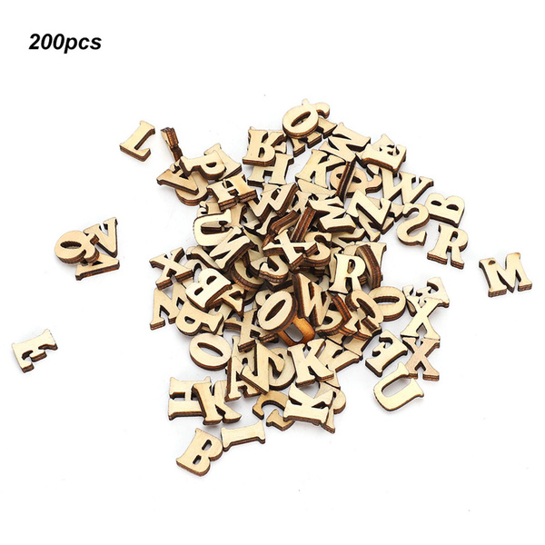 200PCS Small Wooden Craft Alphabet Letters, DIY Log Letter-Shape ...