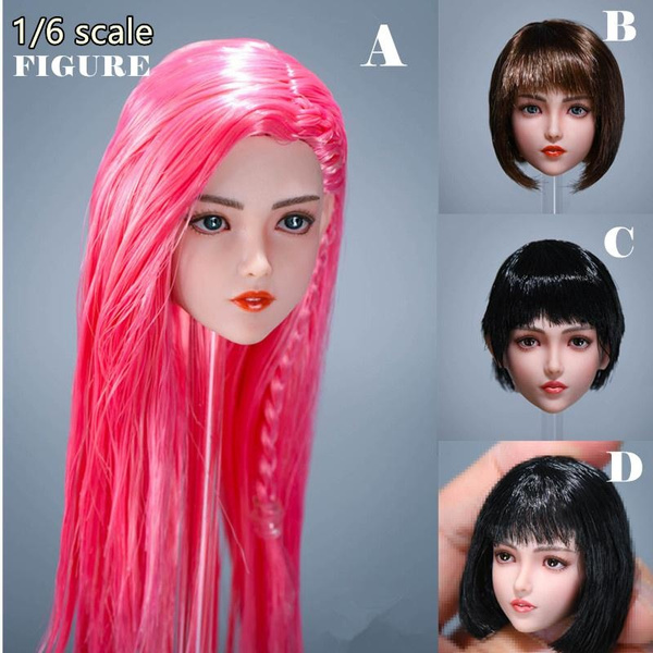 1/6 Scale Action figure Beauty Girl Head Sculpt Carving Model Fit 12 ...