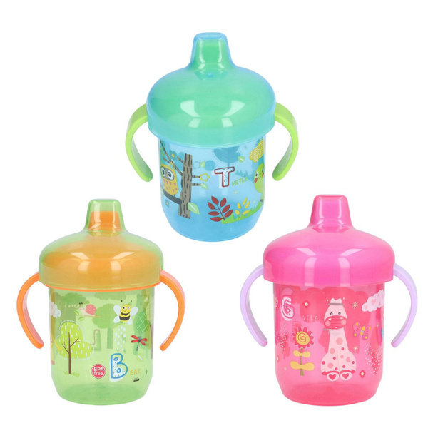 260ml Infant Sippy Cup Portable Cartoon Animal Pattern Baby Spill Proof ...
