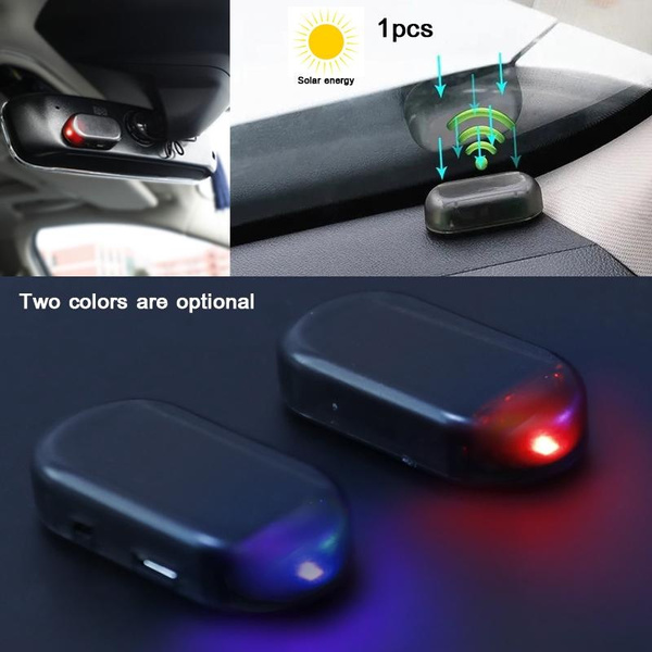 1pcs Solar Powered Car Fake Security Light Simulated Dummy Alarm ...