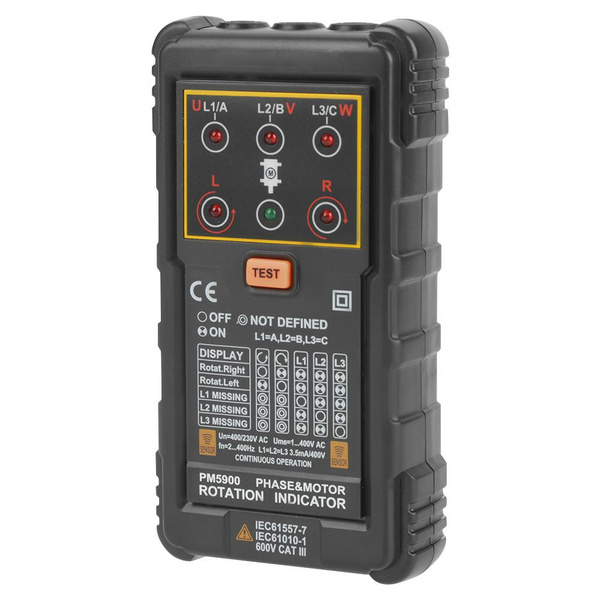 Motor Phase Rotation Testing Machine PEAKMETER MS5900 Portable Handheld ...