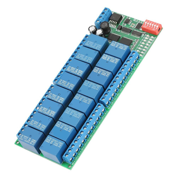 Relay Module 16 Channel DC 12V RS485 Relay Module Board RTU DIY Parts ...
