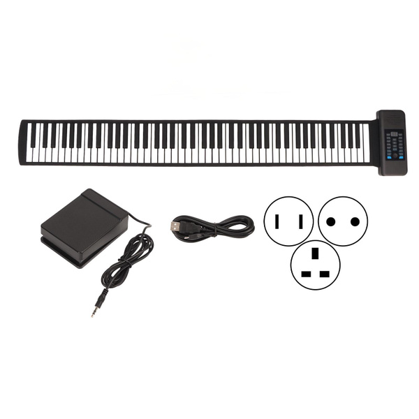 Soft Keyboard Piano, Portable Hand Roll Up Piano 88 Keys LED Display ...
