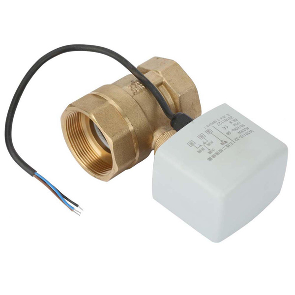 Solenoid Valve AC220V DN50 2 Inch 2-Way 3-Wire Brass Electric Motorized ...