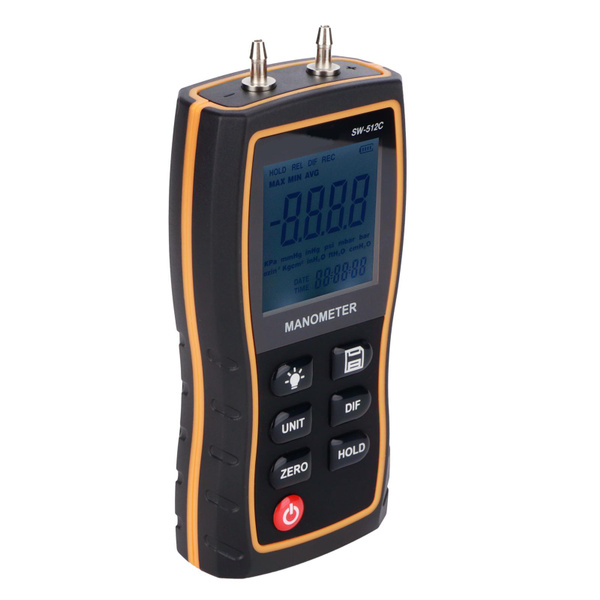 SW512C SNDWAY Digital Differential Manometer Hand-held Pressure Gauge ...