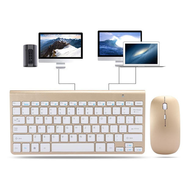 Cordless Keyboard and Mouse Combo,2.4G Wireless 1200 DPI Ultra-Slim ...