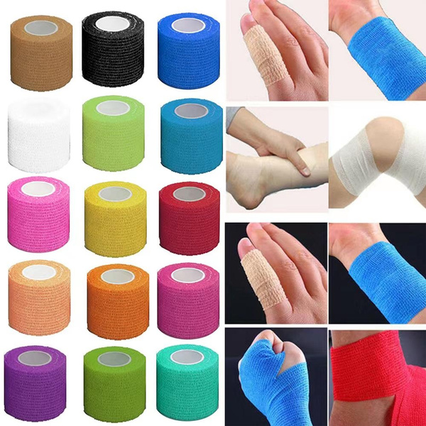 10Rolls/5Rolls Non-woven Fabric Sports Self Adherent Wrap Tape Medical ...