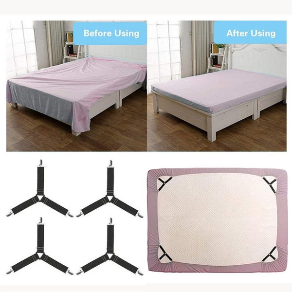 New Triangle Bed Mattress Sheet Clips Grippers Straps Suspender ...
