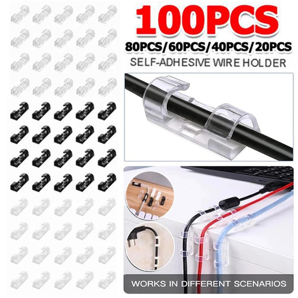 20-100pcs Convenient Self-adhesive Wire Organizer Line Cable Clip ...
