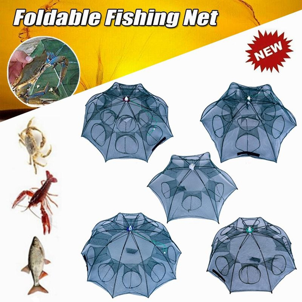 Fishing Net Trap Portable Foldable Crab Net Cast Dip Bait Fish Shrimp ...