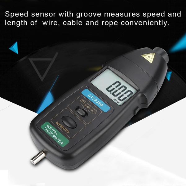 2 In 1 Professional Photo Tachometer Handheld Contact Speed Gauge LCD ...