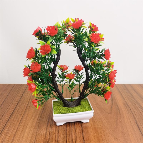 Realistic Plastic Artificial Plants Potted Flowers for Living Room ...