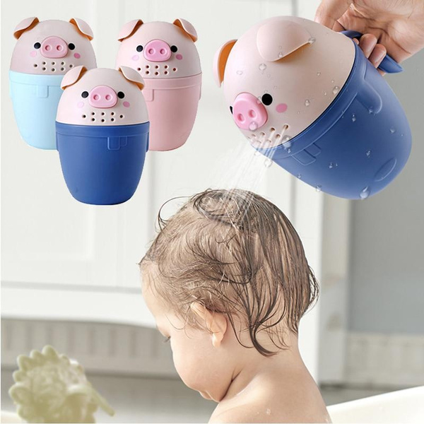 Kids Bath Tool Cartoon Pig Baby Bath Caps Cute Toddle Shampoo Cup ...