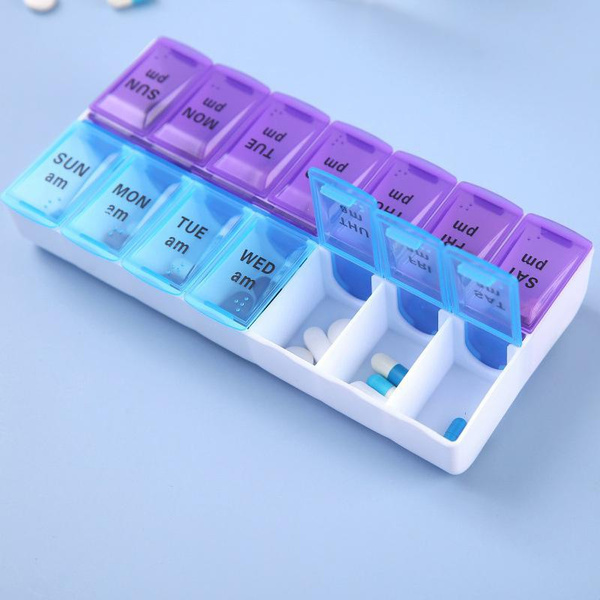 14 Grids 7 Days Weekly Pill Case Medicine Tablet Dispenser Organizer ...