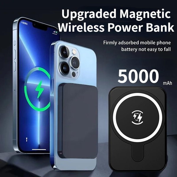 Upgraded Magnetic Suction Wireless Charging Bank Convenient LED Power ...
