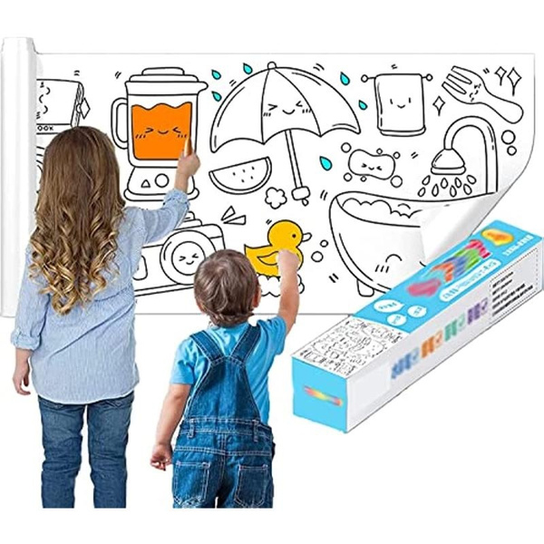 Children's Drawing Rolls, Coloured Paper Rolls DIY Drawing Coloured ...