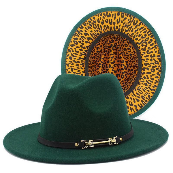 New Fedora Hats Women Men Trilby Caps Fedora Black Leather Belt Jazz ...