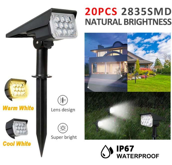Solar Landscape Spotlights Outdoor, 2-in-1 Solar Landscaping Spotlights ...