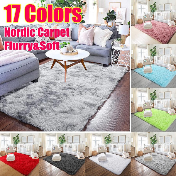 SHANHUI 17 Sizes Large Size Multi-Size Fashion solid Color Fluffy Rug ...