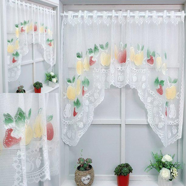 Half Window Curtain Panels Drapes Sraight Thermal Luxury Grommet Short ...