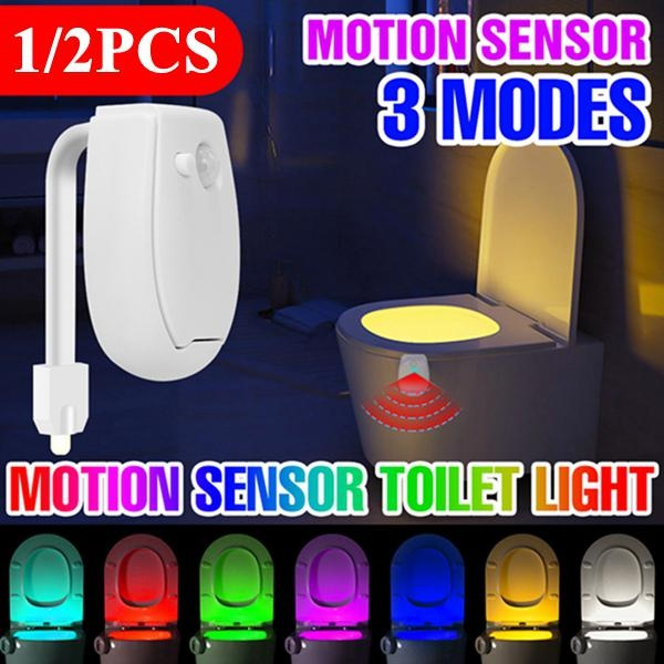 Toilet Night Light Smart PIR Motion Sensor Waterproof Toilet Seat LED ...