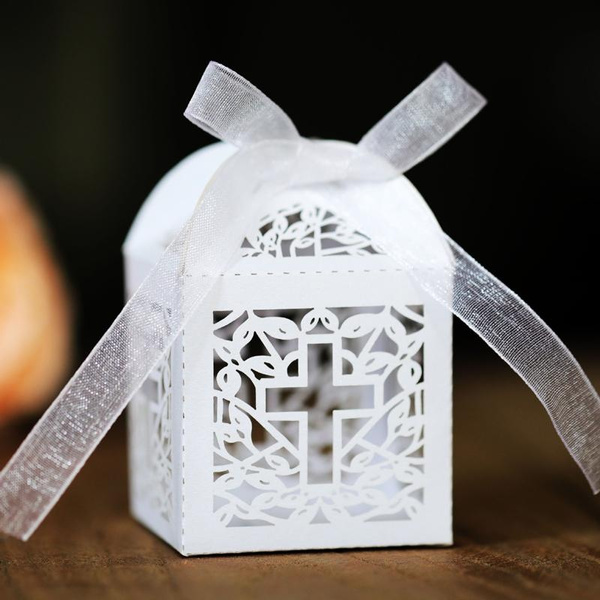 50Pcs/set Crossing Candy Dragee Boxes Angel Gift Box Baby Shower ...