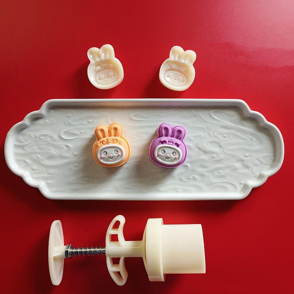 Plastic Material Mooncake Molds Stamps Mooncake Mould Cartoon Rabbit ...