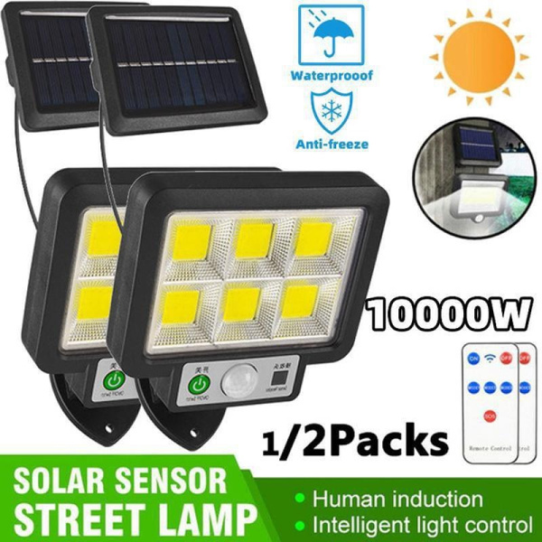 (1/2Packs)Solar Motion Sensor Light Outdoor, 320 Bright COB LED, 12Ft ...