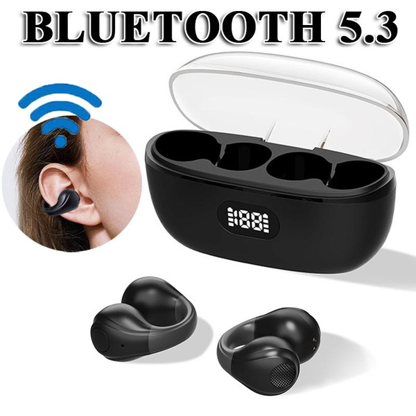 TWS Wireless Bluetooth 5.3 Headphones, Painless Wear Ear-clip Earphones 9D HIFI Stereo Sound ...