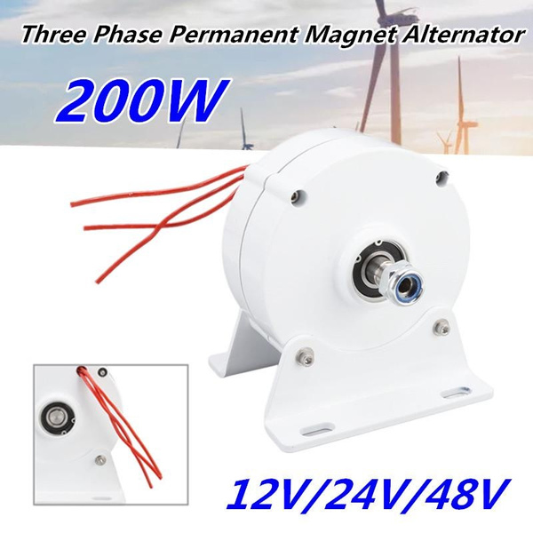 200W Three Phase Alternator Home Permanent Magnet Electric Motor ...