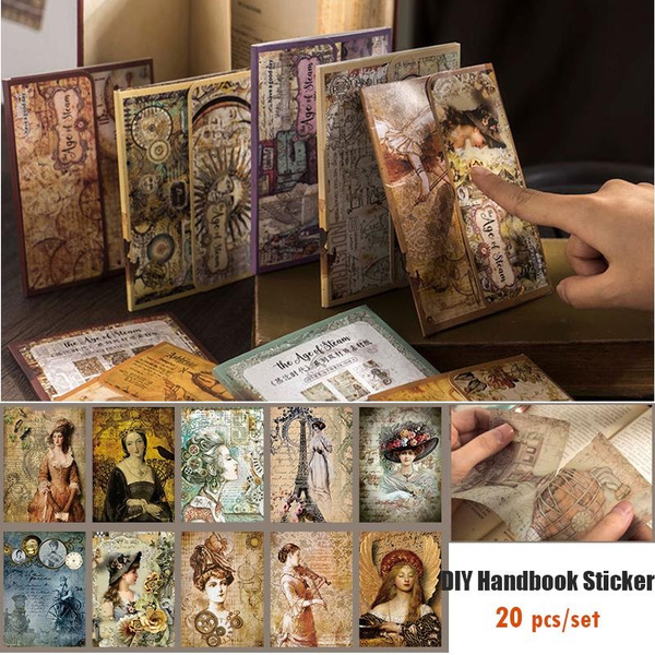 20 Pcs Vintage Steam Age Series Sticers for Handbook DIY Stickers Set ...