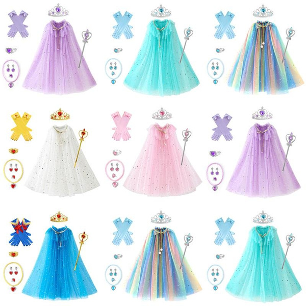 Princess Cape Set 8 Pieces Girls Princess Cloak for Little Girls Dress ...