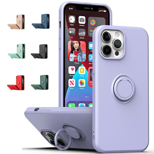 Silicone Case With Ring Holder Magnetic Cover For iPhone 11 12 13 14 ...